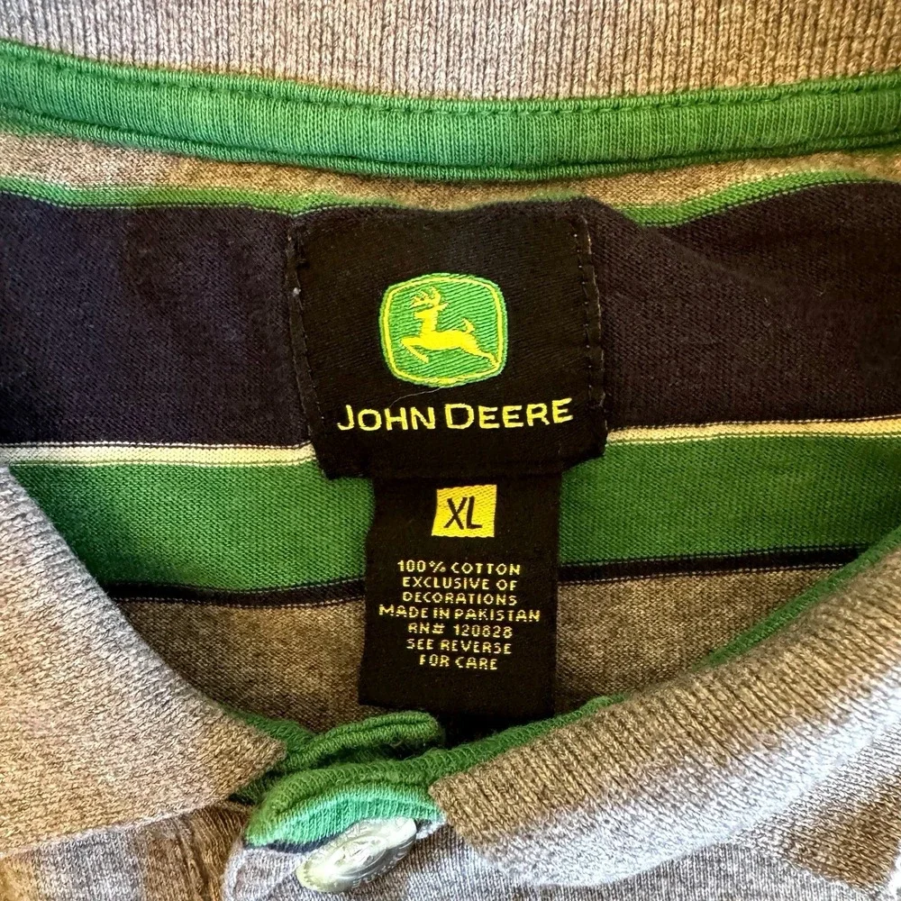 John Deere | Shirts | John Deere Polo Shirt Mens Xl Gray Blue Green ...
